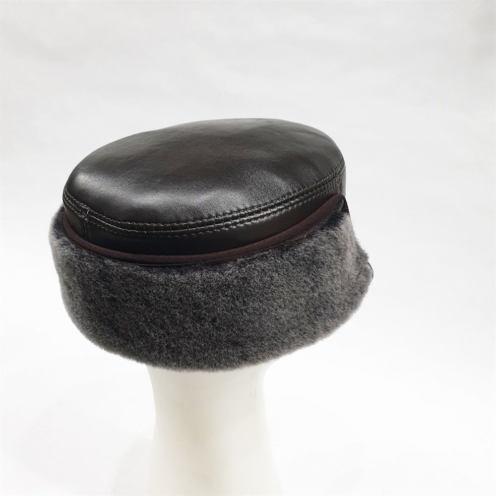Leather Cap With Ear Flaps, Genuine Leather Cap, Baseball Cap, Men ...