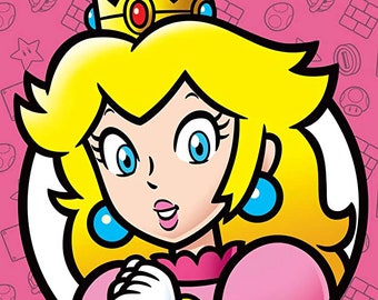 Princess Peach Poster Canvas Print Framed Print Kids - Etsy