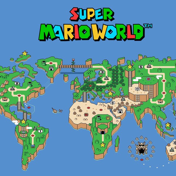 Super Mario World Map Art - Etsy