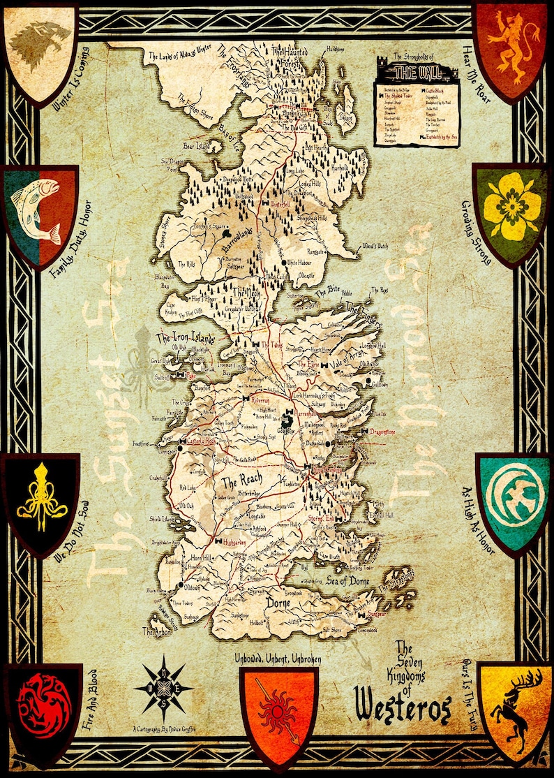 Westeros Map Poster - Etsy