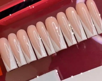 V Cut Press on Acrylic Nails - Etsy