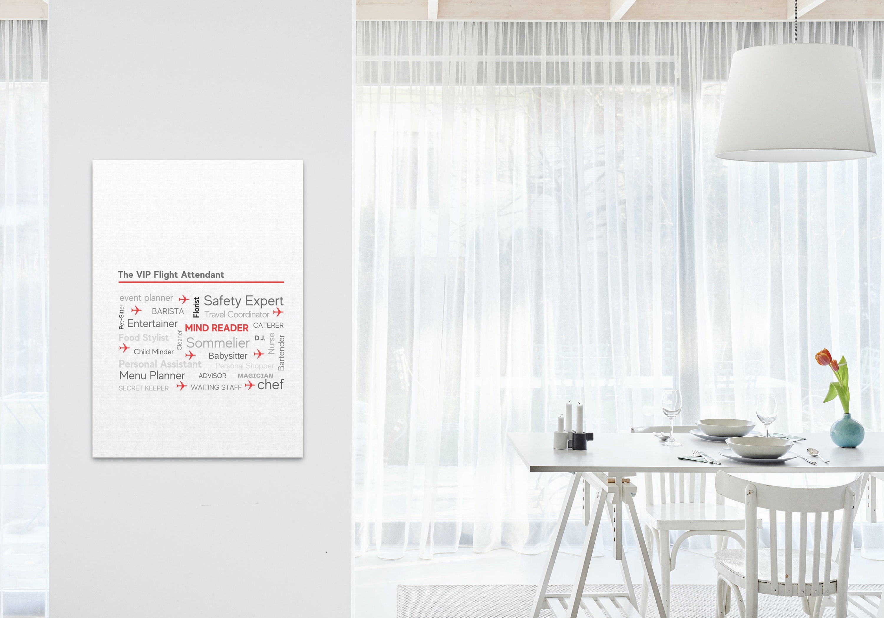 V.I.P. Flight Attendant 'JOB DESCRIPTION' Poster, Flight Attendant Wall ...