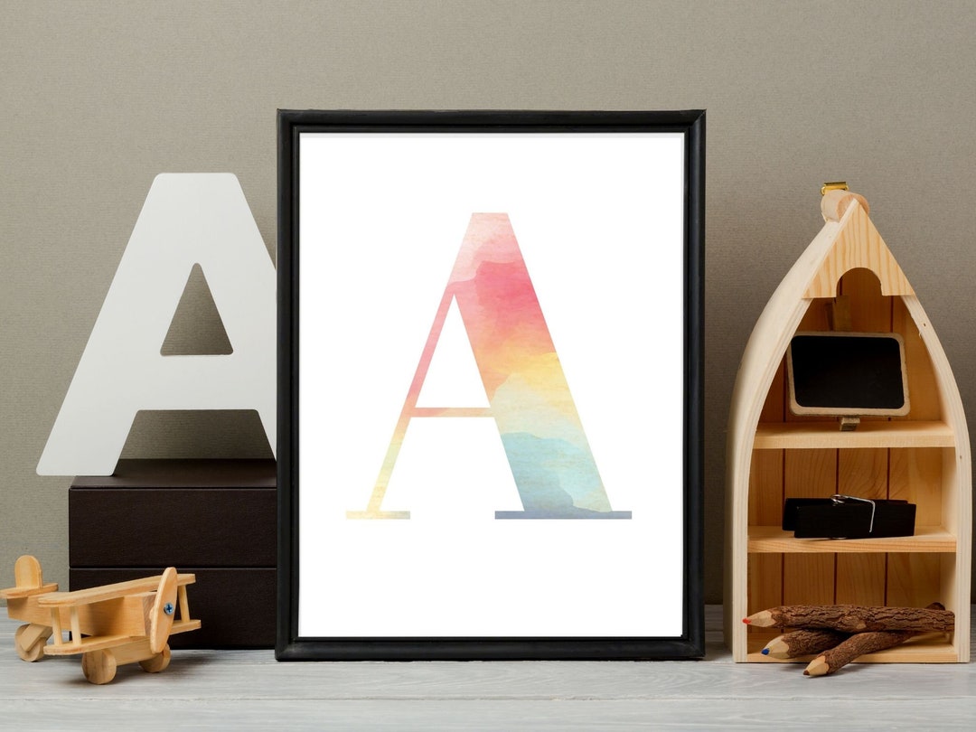 Cute Rainbow Initials, Rainbow Letters, Initials for Kids, Children ...