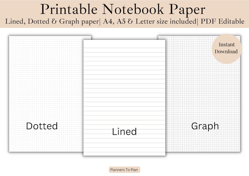 Printable Notebook Paper | Lined, Graph & Dot Paper for Note Taking ...