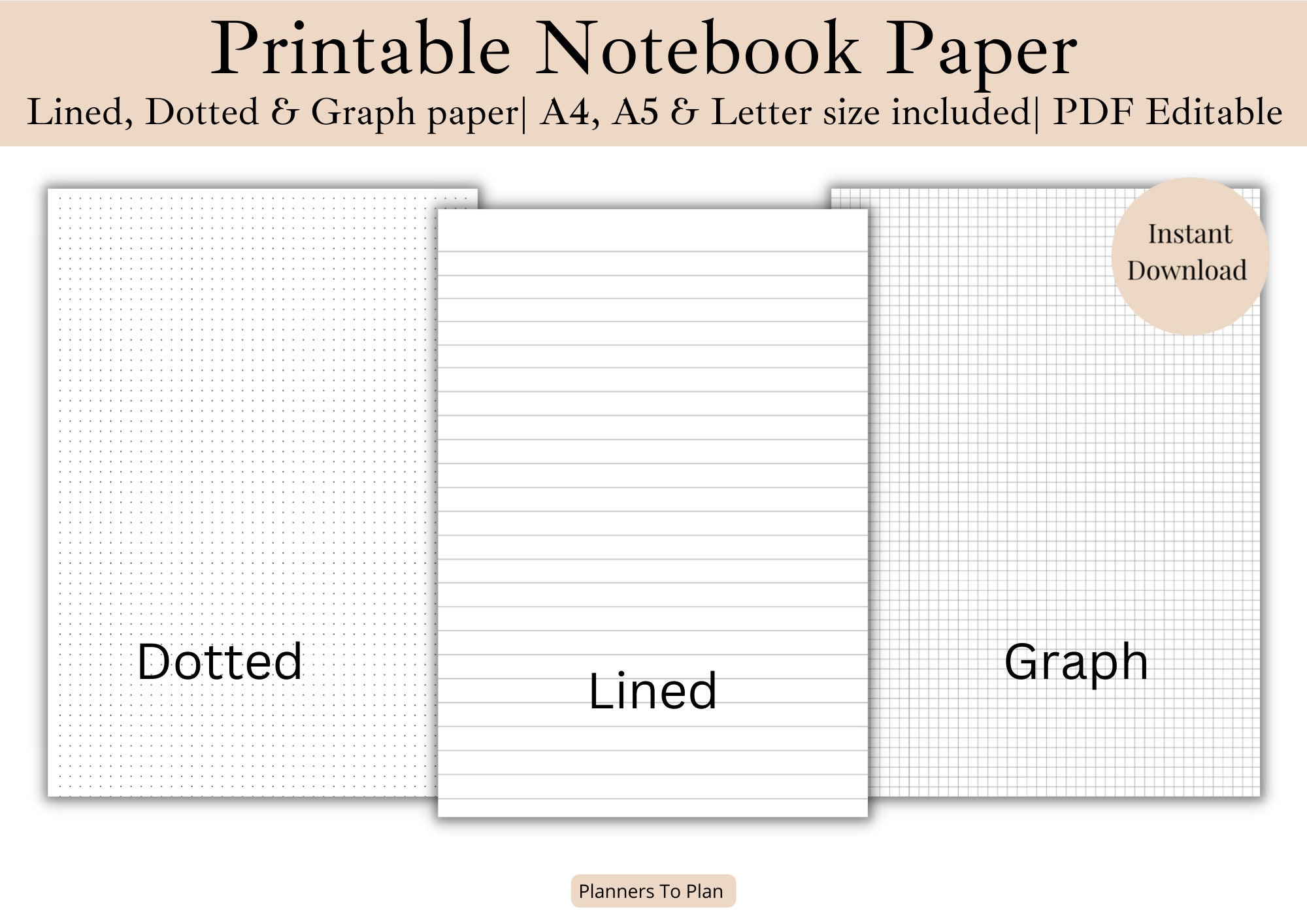 Printable Notebook Paper | Lined, Graph & Dot Paper for Note Taking ...