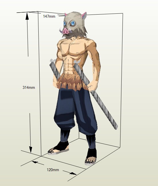 Figura Inosuke Papercraft 3d Cosplay Figura inosuke Archivo - Etsy México