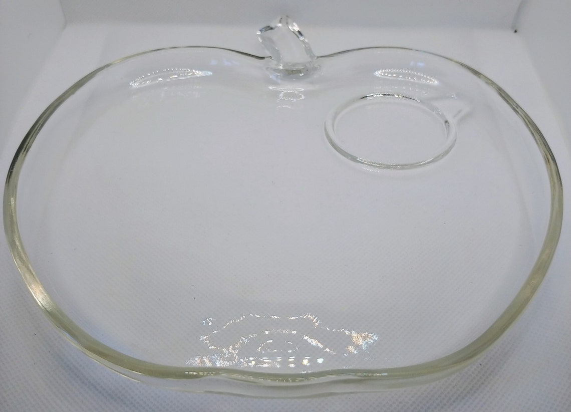 Vintage Apple Glass Serving Dish, Mid Century Apple Plate, Collection ...