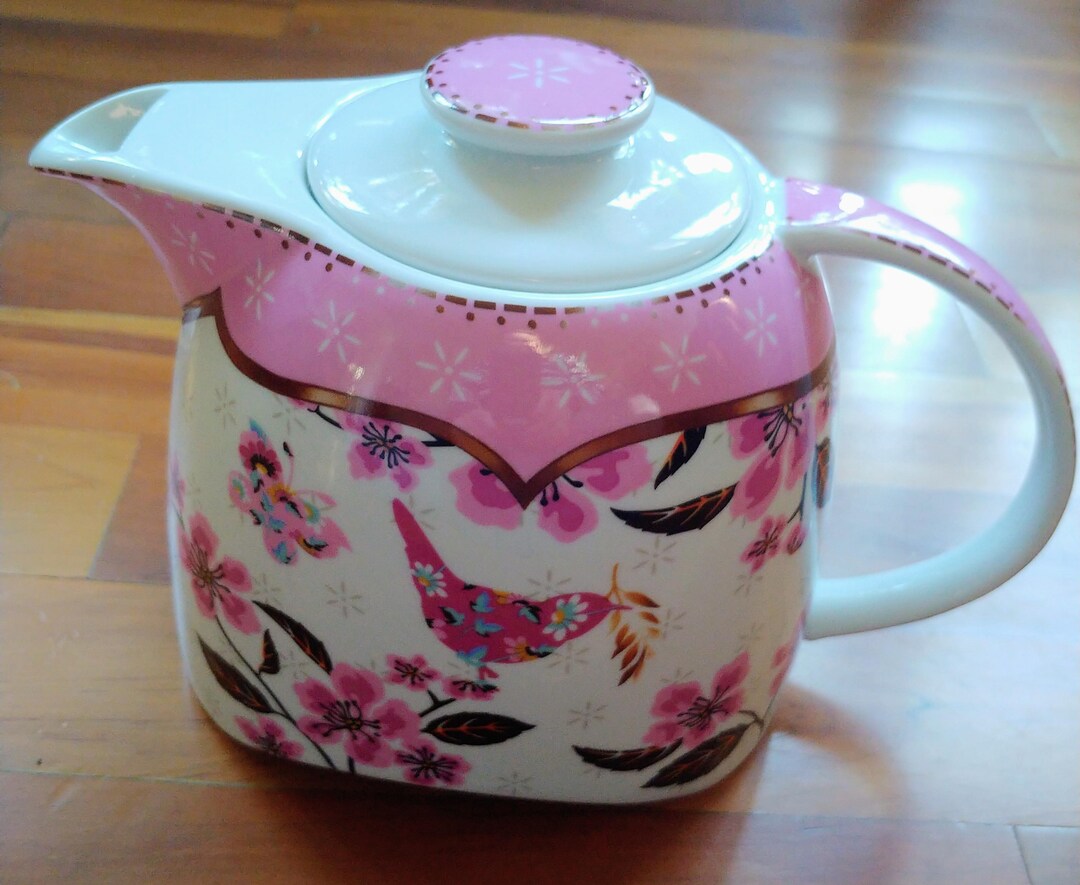 Vintage Royal Elfreda Teapot, Pink Flowers and Birds, Allison L.L ...
