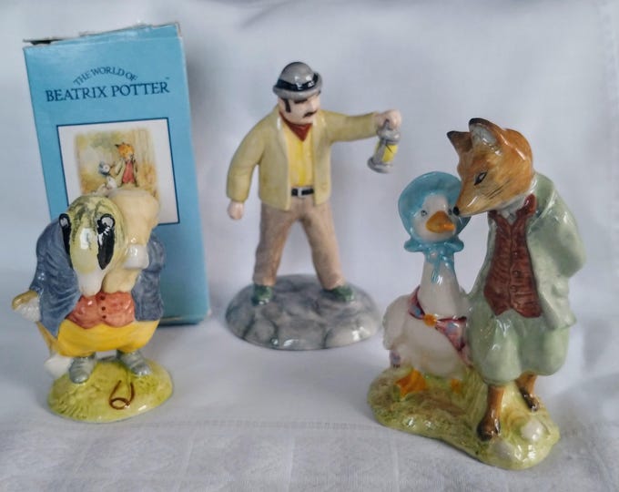Set of 3 Beatrix Potter Collection Figurines Tommy Brock, Farmer ...
