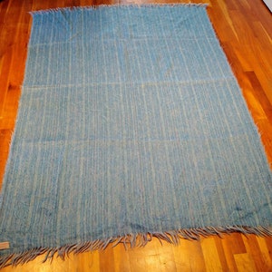 Vintage Blue James Dalgleish Mohair and Wool Blanket Made in Scotland ...