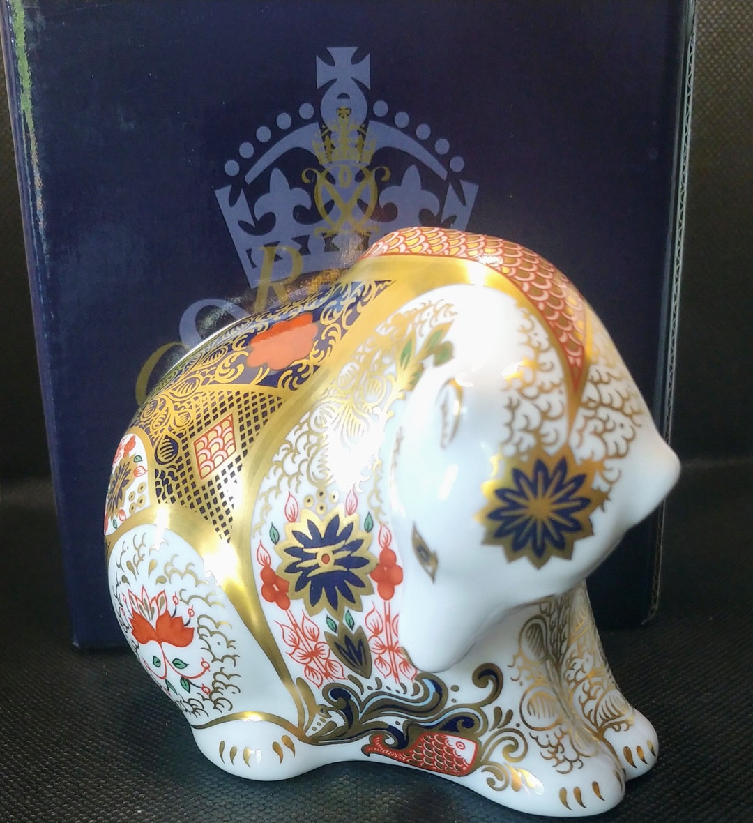 Boxed Royal Crown Derby Imari Rocky Mountain Bear Paperweight - Etsy