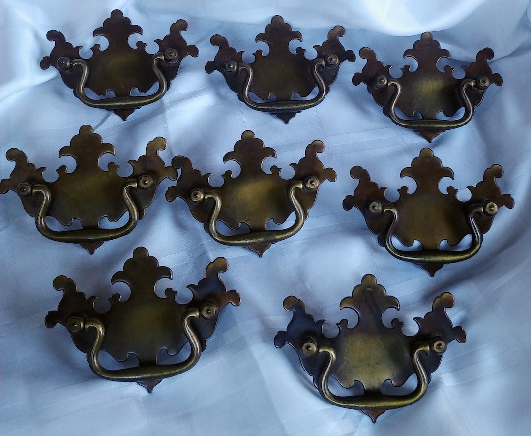 Vintage Set of 8 Chippendale Drawer Pulls With Batwings, Unique Dresser ...