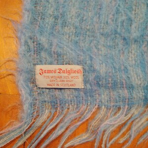 Vintage Blue James Dalgleish Mohair and Wool Blanket Made in Scotland ...