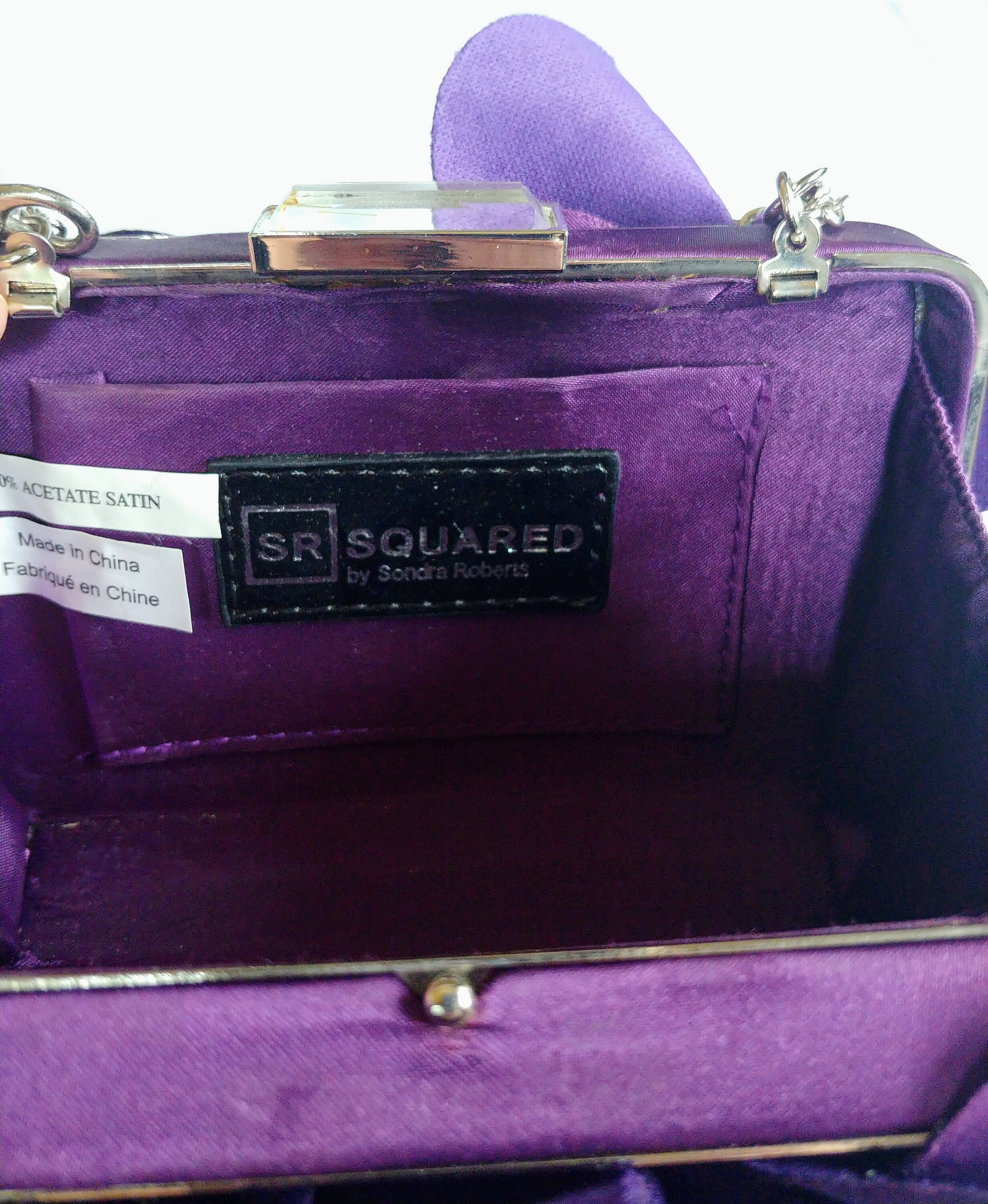 Vintage Purple Fancy Satin Purse SR Squared by Sondra Roberts, Fancy ...