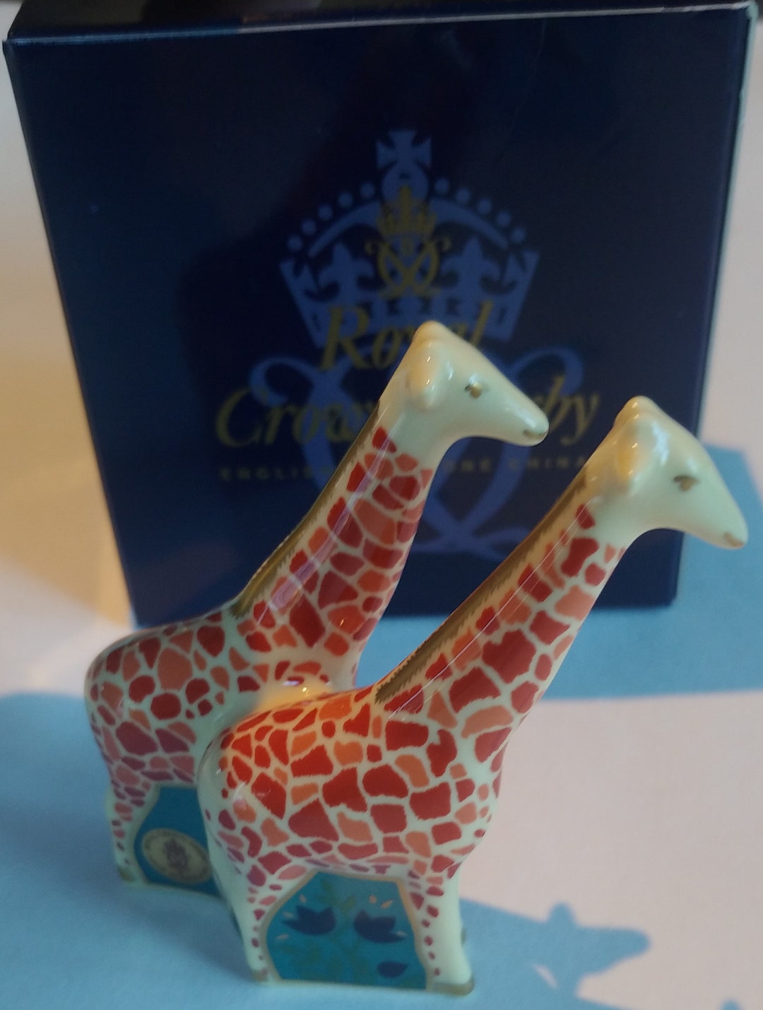 Boxed Royal Crown Derby Mini Giraffes - Etsy
