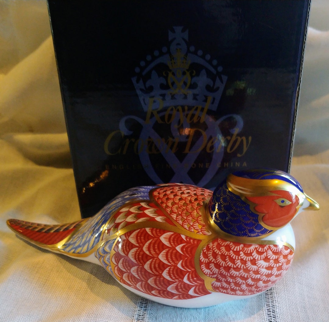 Boxed Royal Crown Derby Pheasant Figurine With Gold Stopper(1st Edition ...