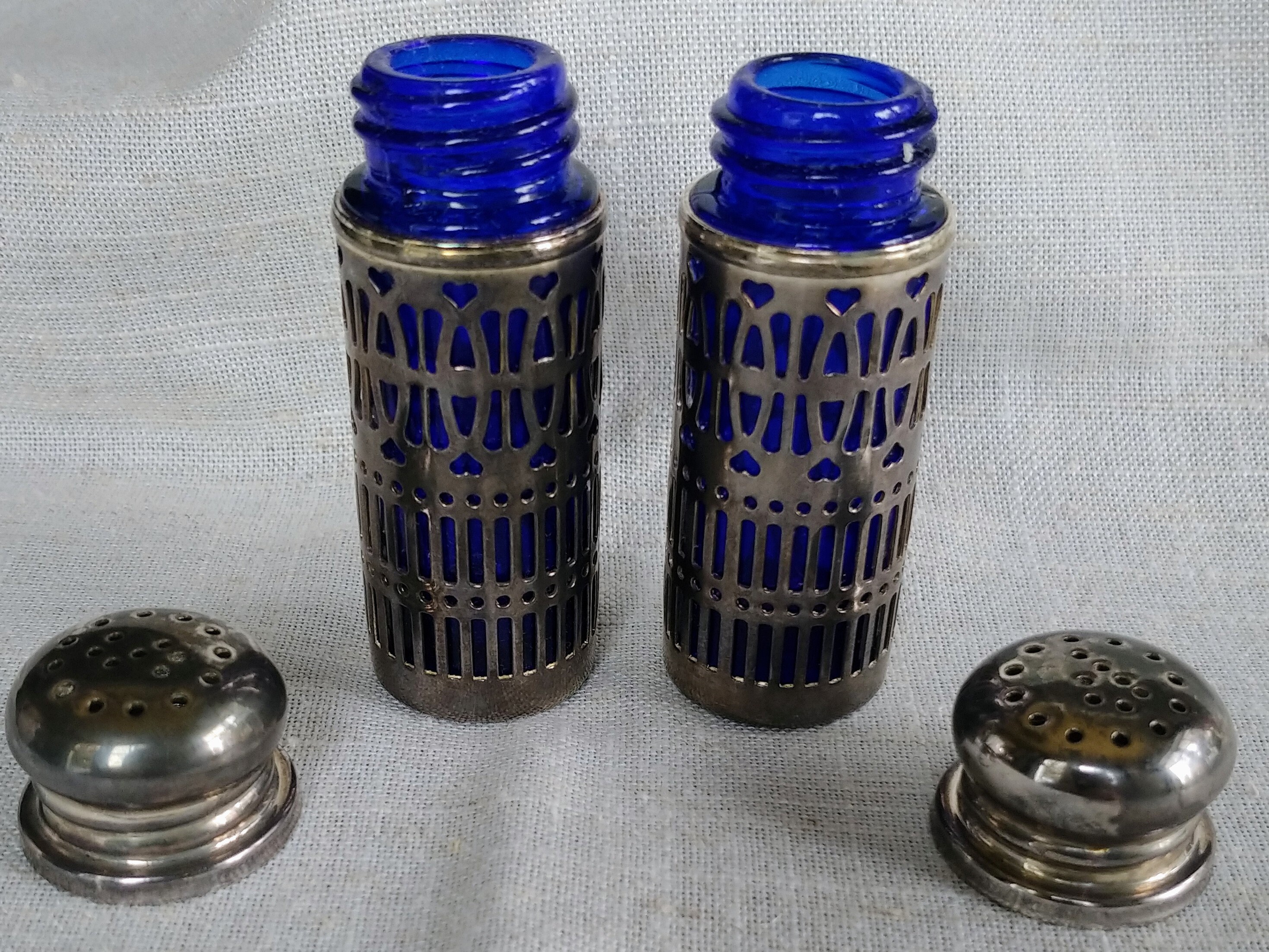 Vintage Cobalt Blue Salt and Pepper Shaker UK Patent No. 1014132, Salt ...