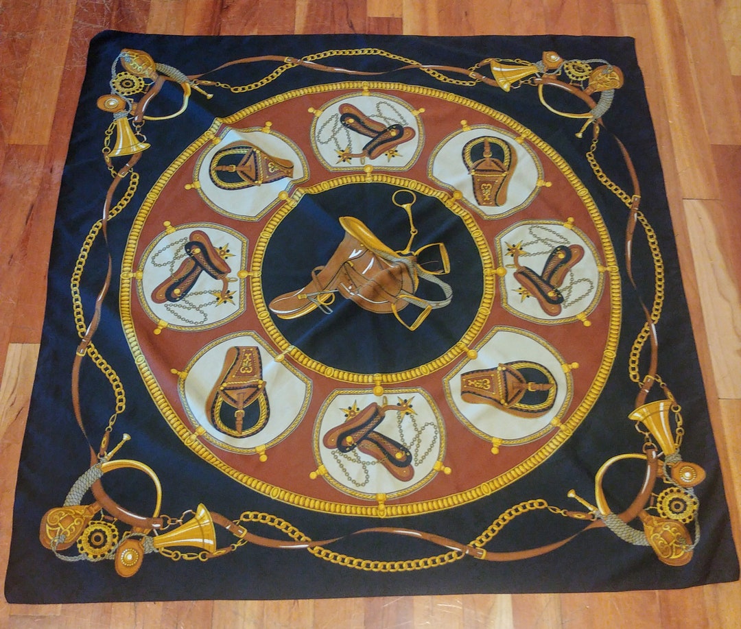 Vintage Cowboy Scarf: Western Rodeo Saddle Print - Etsy