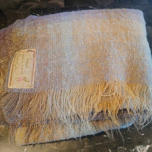 Vintage Mohair Andrew Stewart Blanket Made in Scotland, Pastel Tv Throw ...