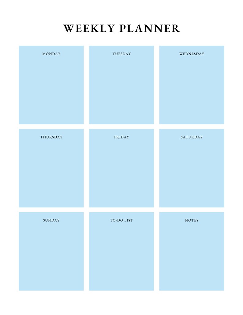 Blue Weekly Planner Notebook - Etsy