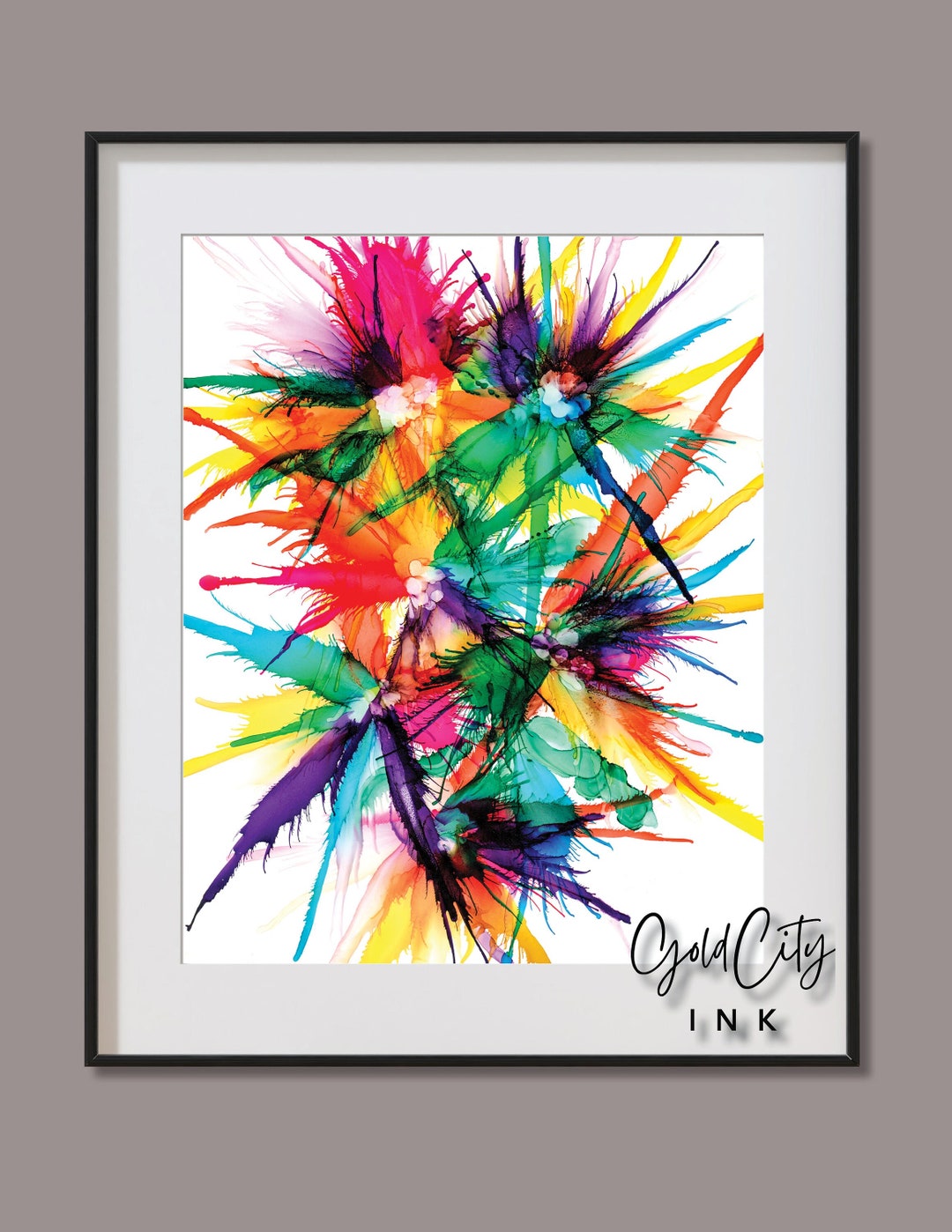 Fireworks, Fireworks Wall Art, Printable Art, Modern Art, Alcohol Ink ...