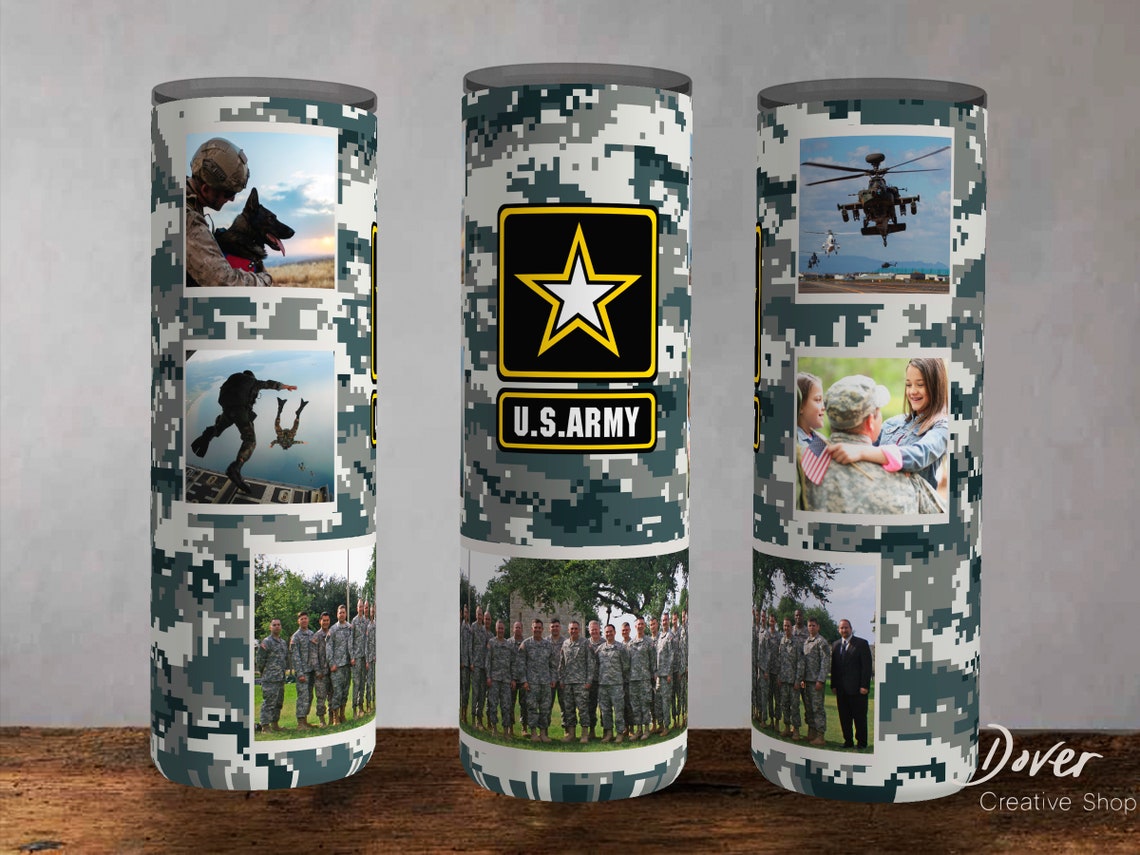 U.S Army Photo Tumbler Wrap Army Veteran Photo Tumbler - Etsy