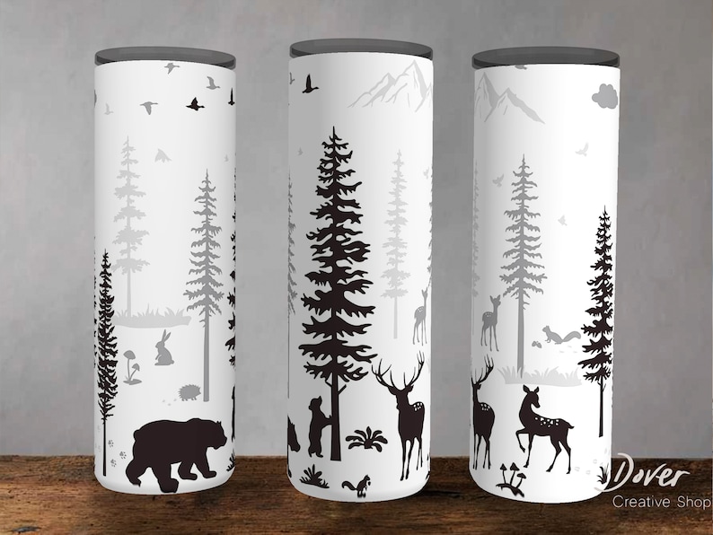 Seamless Woodland Creatures Hunter Park Ranger Gift Forest - Etsy
