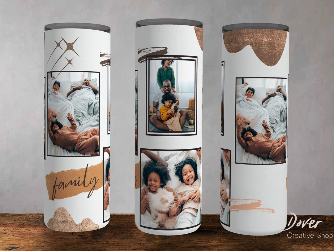 Beige, Brown, Neutral Photo Tumbler Template Family Photo Tumbler ...