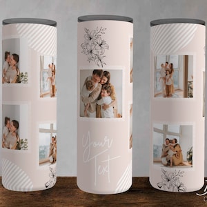 Photo Collage Tumbler Template: Add Your Own Text, 20oz Skinny (digital ...