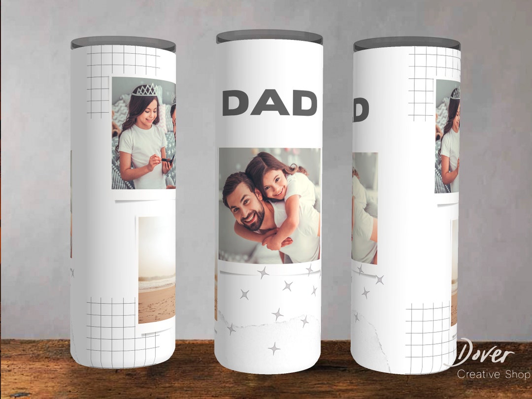 Add Text | Add Photo, Neutral Photo Tumbler Wrap | Dad Photo Tumbler ...