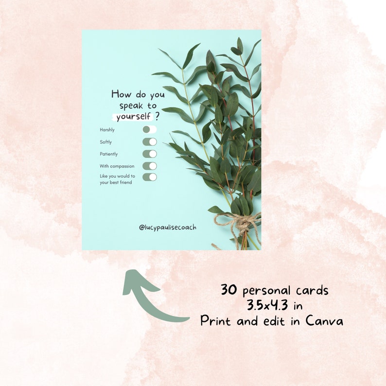 Editable Imposter Syndrome Self Care Card Deck Canva Template - Etsy