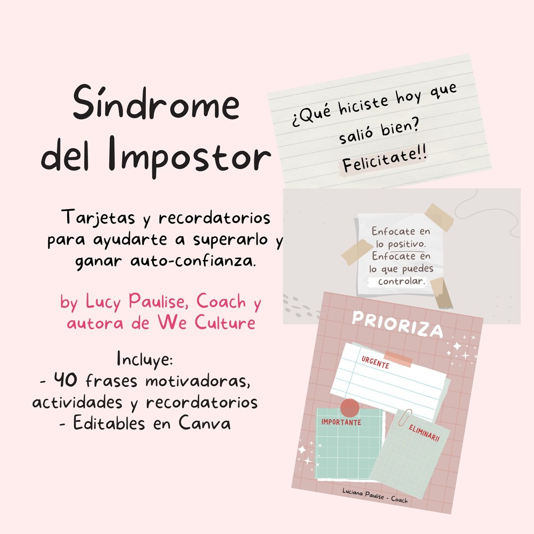 Tarjetas Para Superar El Síndrome Del Impostor Editables Imprimibles ...