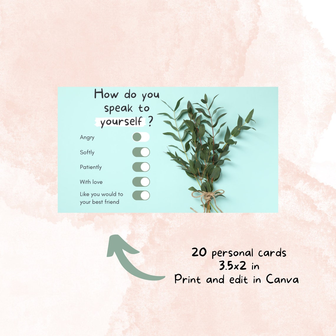 Editable Imposter Syndrome Self Care Card Deck Canva Template - Etsy