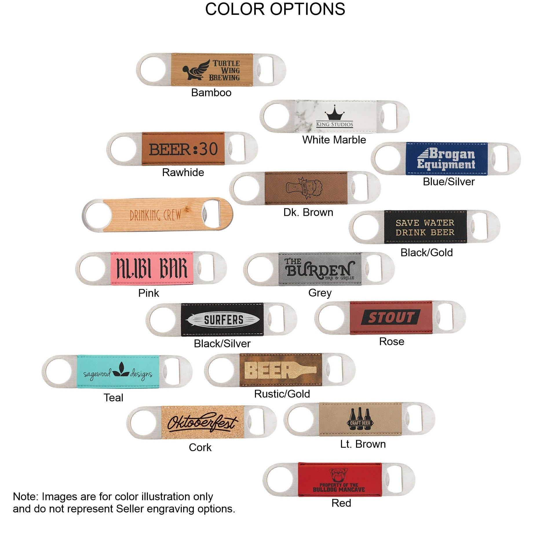 Leather Bar Blade, Bottle Opener, Vegan, Personalized Gift, Bartending ...