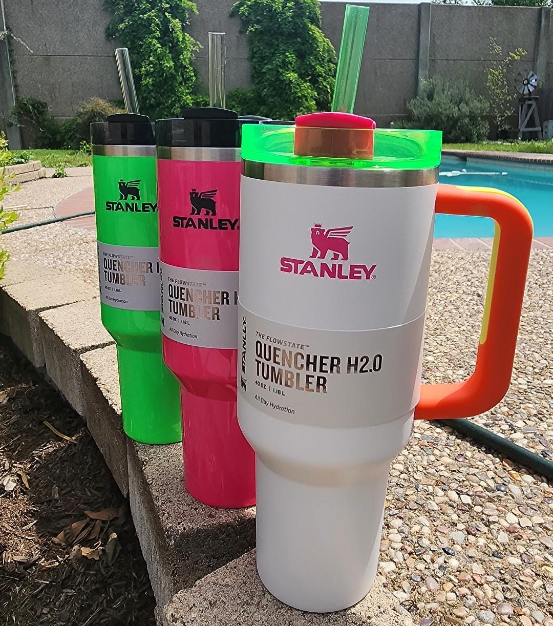 Personalized 40 Oz. Stanley, Neon Colors, Insulated Tumbler, Stainless ...