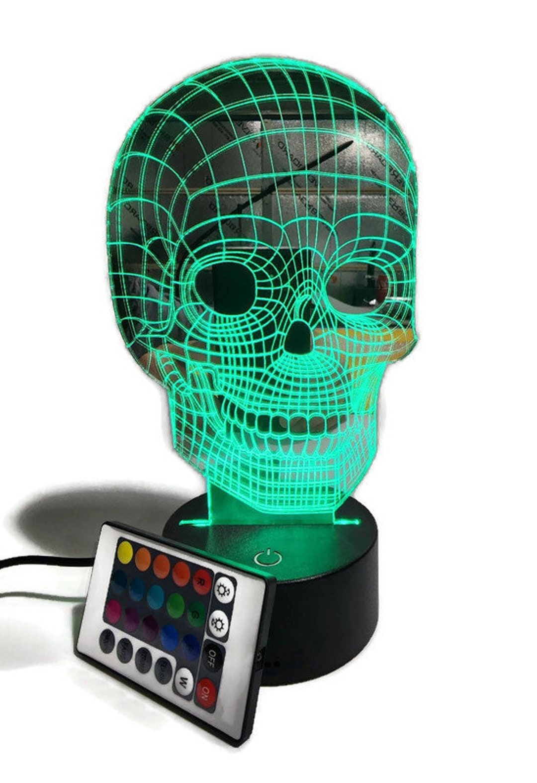 Acrylic Skull LED Lamp, Birthday Gift, Custom, Engraved, Personalized ...