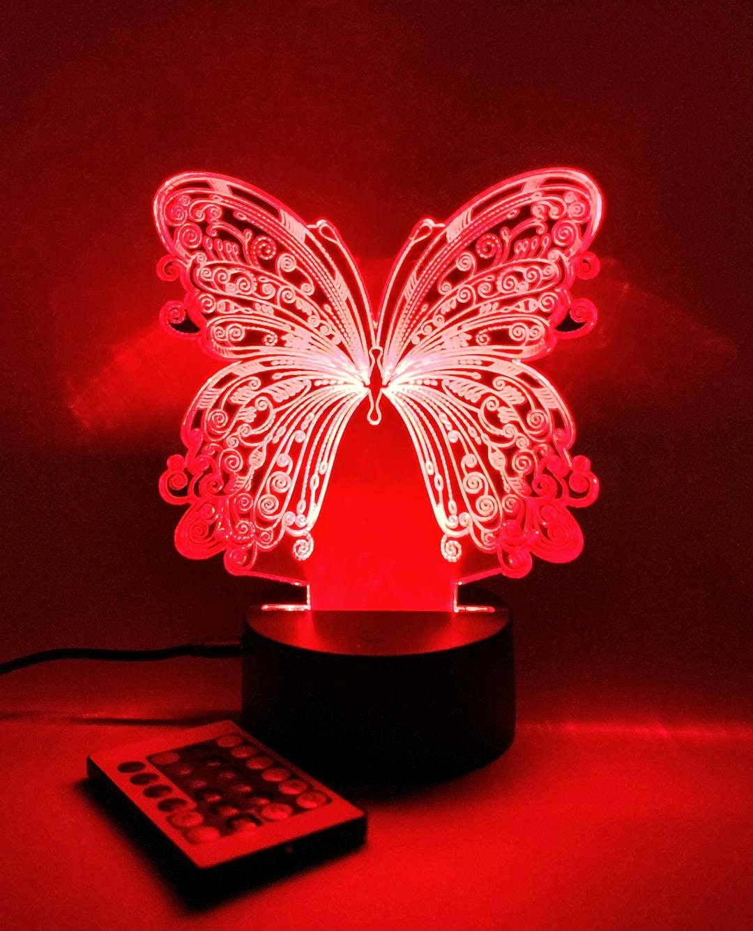 Acrylic Butterfly LED Lamp Custom Engraved Childrens Gift - Etsy