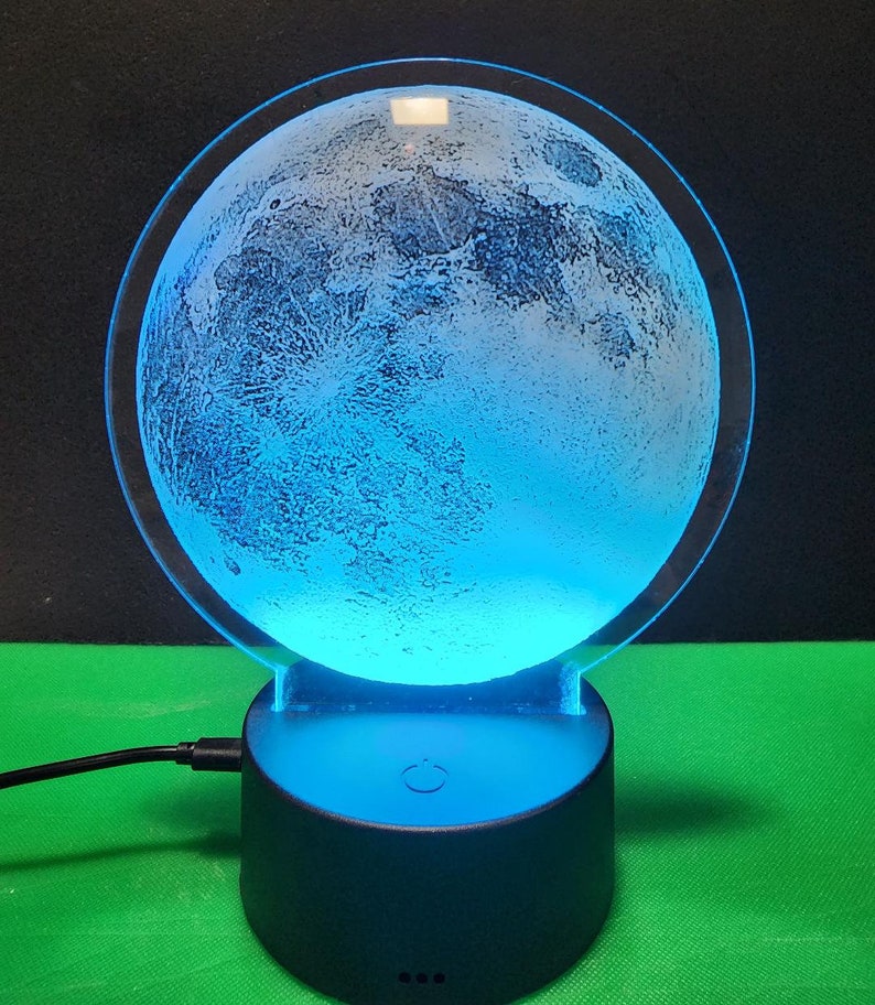 Acrylic Full Moon LED Lamp Custom Engraved Children - Etsy