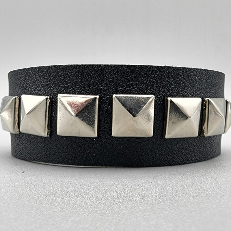 Leather Punk Bracelet - Etsy