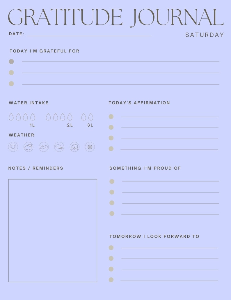 Daily Gratitude Journal - Etsy