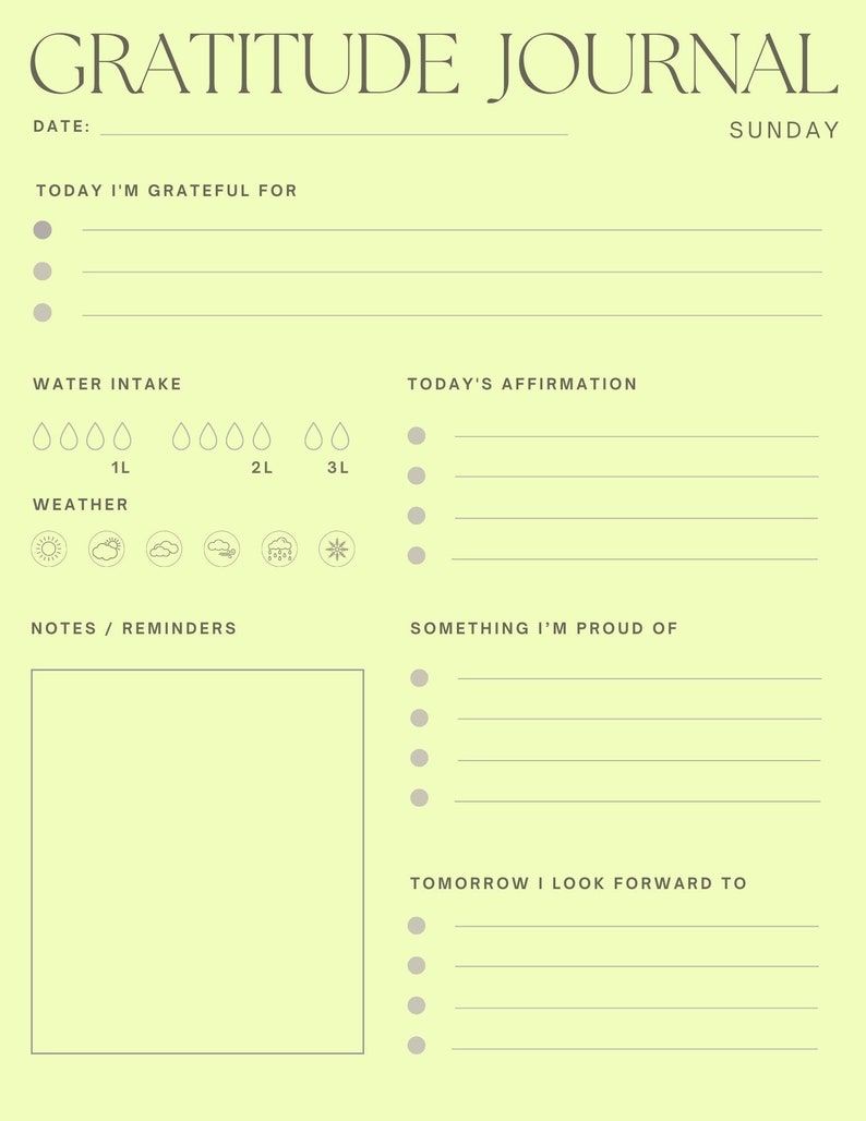 Daily Gratitude Journal - Etsy