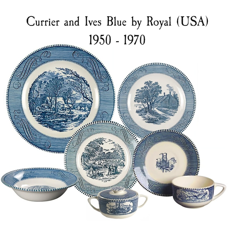 Antique Blue Dishes - Etsy