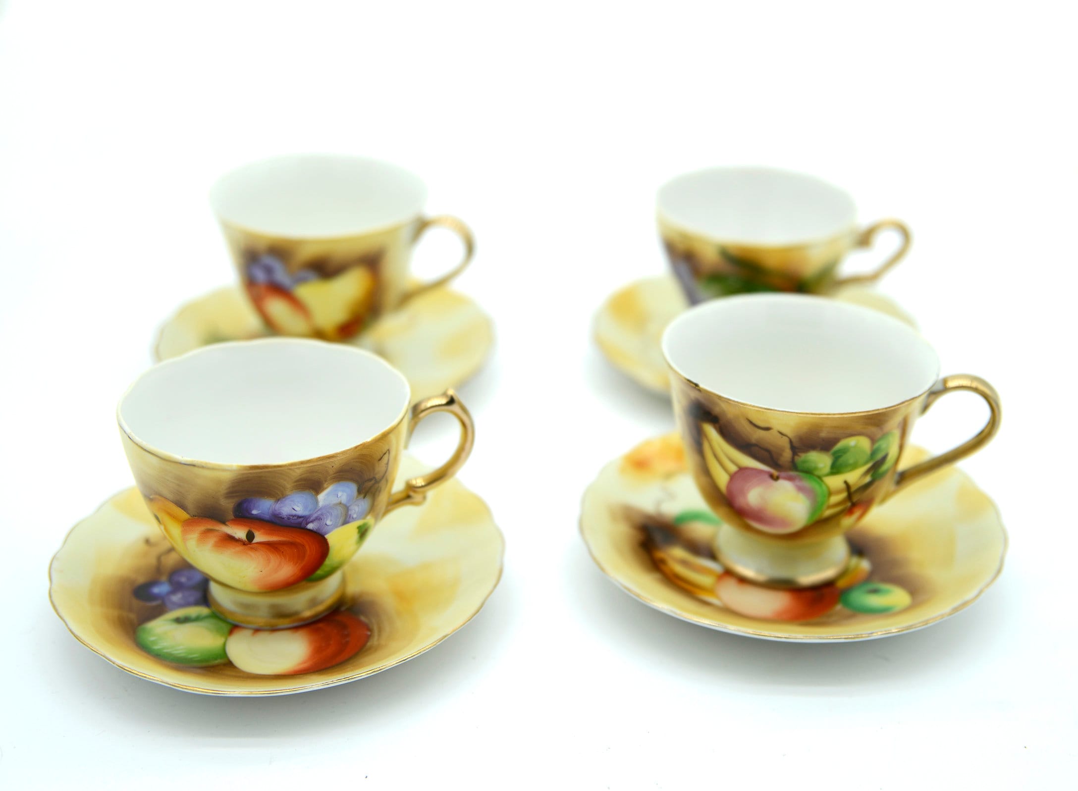 Enesco Mini Tea Cup and Saucer Set of Four Fruit Design Tea Cups ...