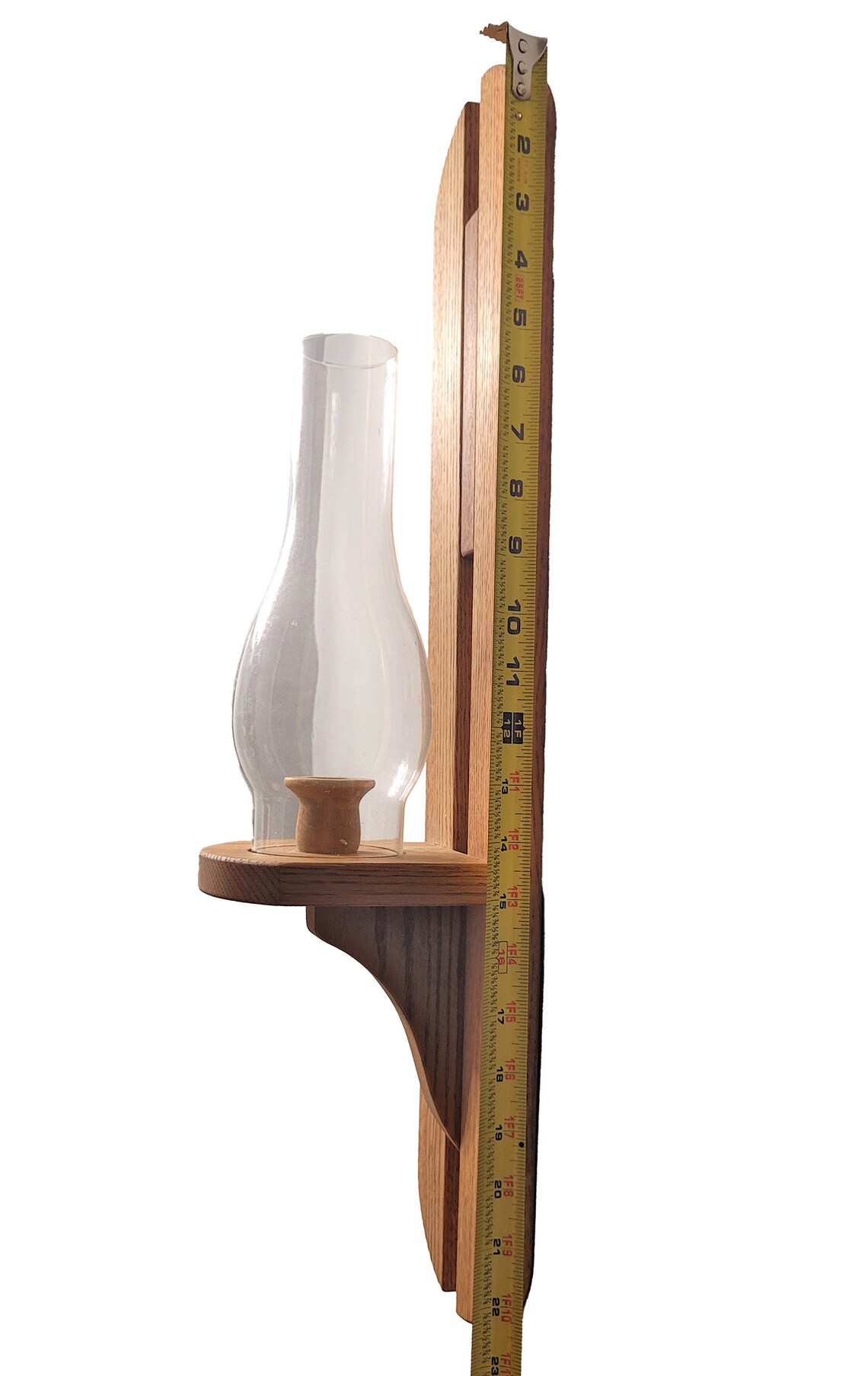 Rustic Wooden Wall Sconces With Glass Hurricanes Set of 2 Large Candle ...