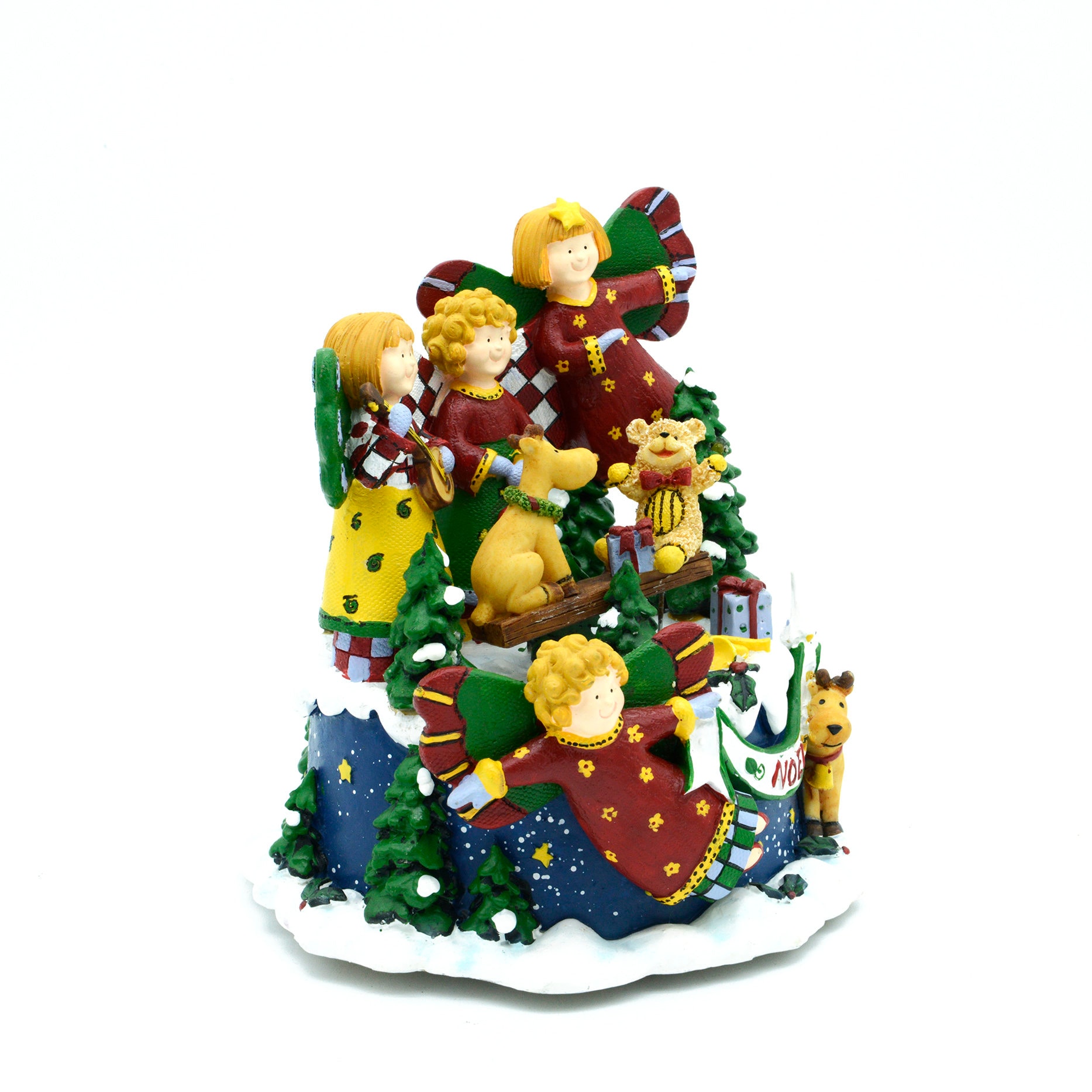 Vintage Angels and Reindeer Wind up Musical Holiday Decoration ...