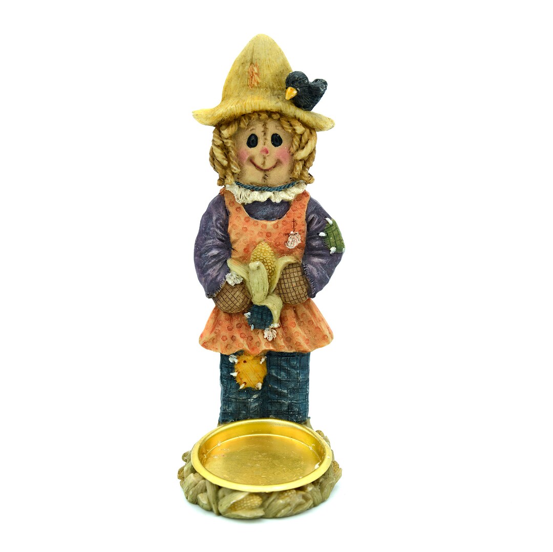 Vintage Ceramic Scarecrow Tealight Candleholder Halloween Gifts Tea ...