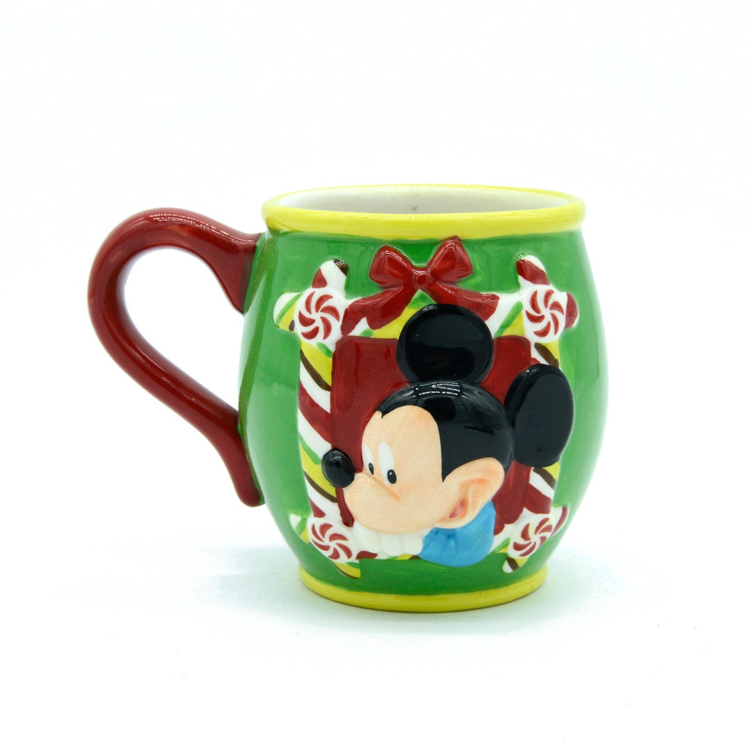 Vintage Disney Mickey Mouse Christmas Coffee Mug Large Tea Hot Cocoa ...