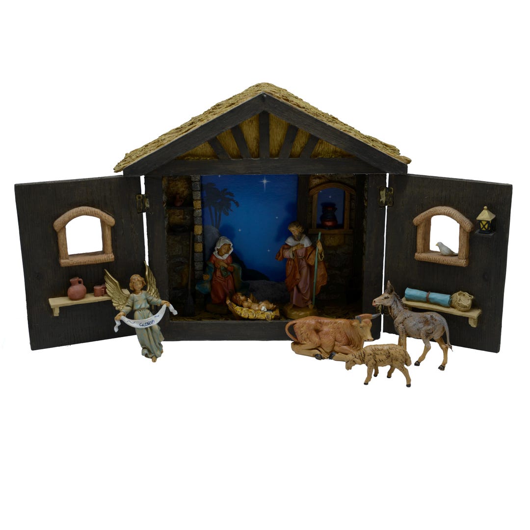 Fontanini Nativity Set With Roman Inc Manger, Vintage Religious Holiday ...