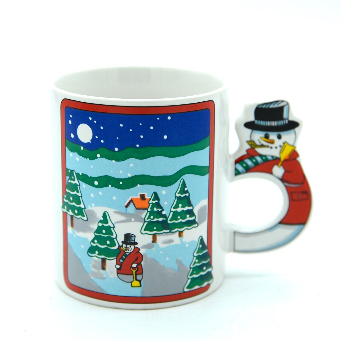 Christmas Coffee Mug With 3D Snowman Shaped Handle | Large Tea Hot ...