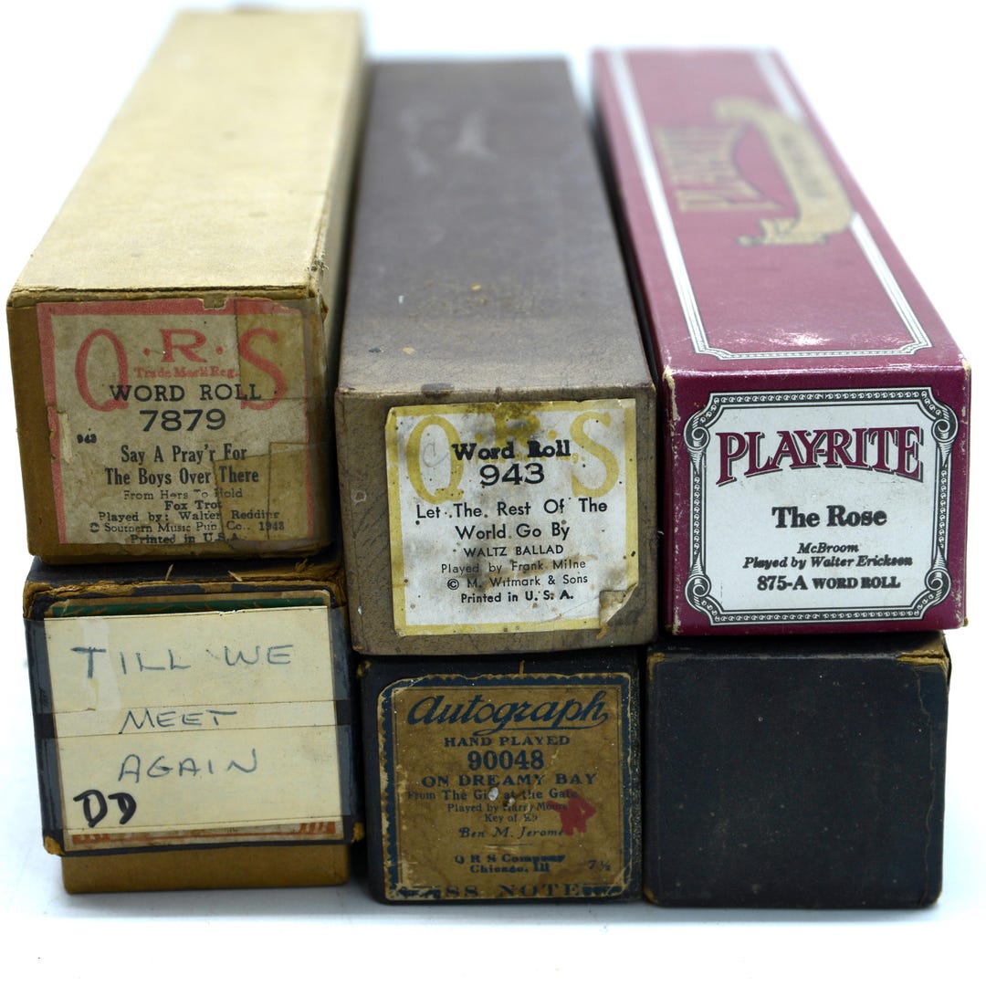 Antique Player Piano Roll Lot, Mid Century Music Rolls, Patriotic Love ...
